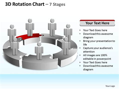 3d Rotation Chart 7 Stages Powerpoint Diagrams Presentation Slides