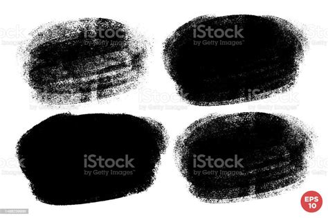 손으로 그린 브러쉬 스트로크 배경에 대 한 얼룩의 벡터 집합입니다 흑백 디자인 요소 집합입니다 한 색상 흑백 예술 손으로 그린 배경 곡초류에 대한 스톡 벡터 아트 및 기타