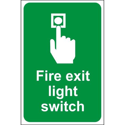 Fire Exit Light Switch Signs Emergency Escape Fire Safety Signs