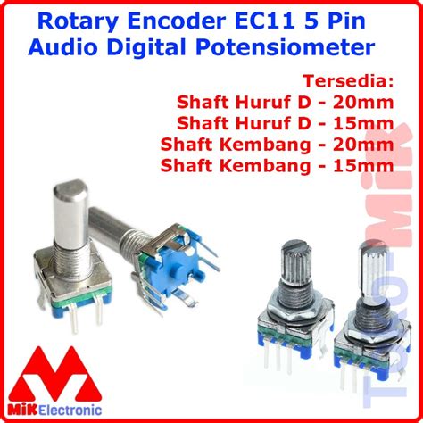 Jual Rotary Encoder Ec11 5 Pin Audio Digital Potensiometer Shopee