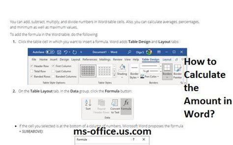 How To Calculate The Amount In Word Words Word File Calculator