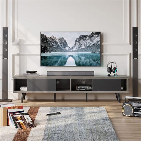 Bestier 70 Inch Mid Century Modern Tv Stand