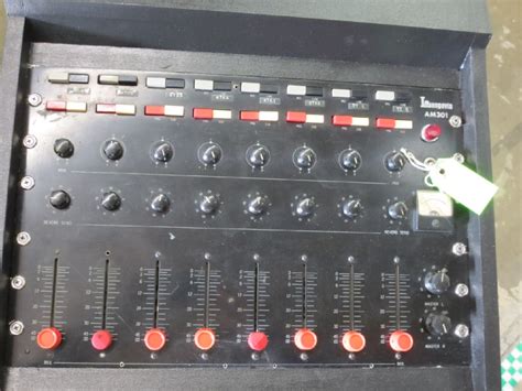 Mixer Langevin Am301 Mixing Console For Recording Or Radio Mounted In Rolling Stand Light On