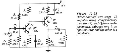 Two Stage Direct Coupled Bjt Amplifier Circuit