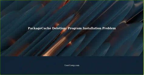 Accidentally Deleting PackageCache Uninstalling And Installing Programs Issue