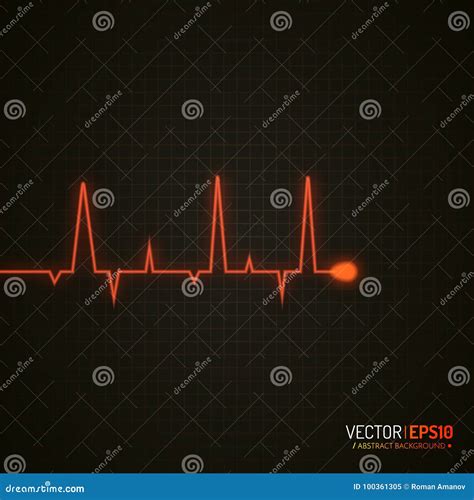 Pulse Graphic Medical Background With Heart Cardiogram Vector