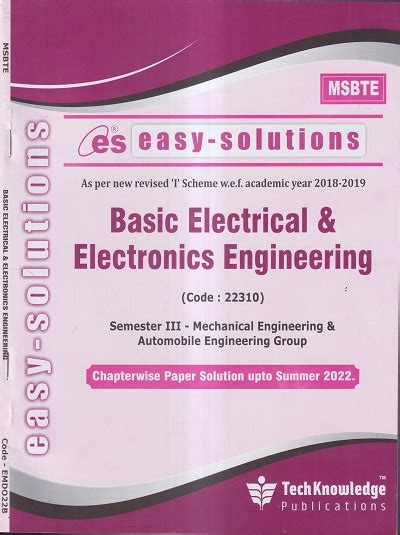 Easy Solutions Basic Electrical And Electronic Engineering Msbte Bookwalas