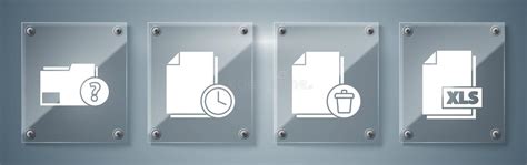 Set Xls File Document Delete File Document Document With Clock And