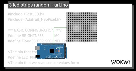 3 Led Strips Random O Wokwi Esp32 Stm32 Arduino Simulator