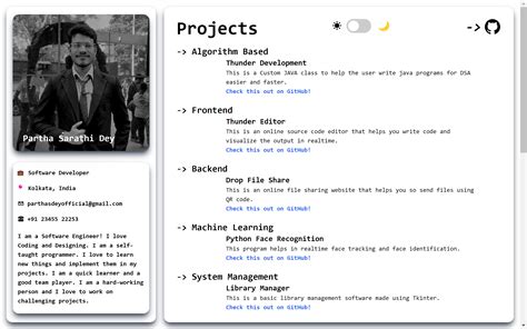 GitHub Parthasdey Portfolio Cv This Is My CV As A Web Developer