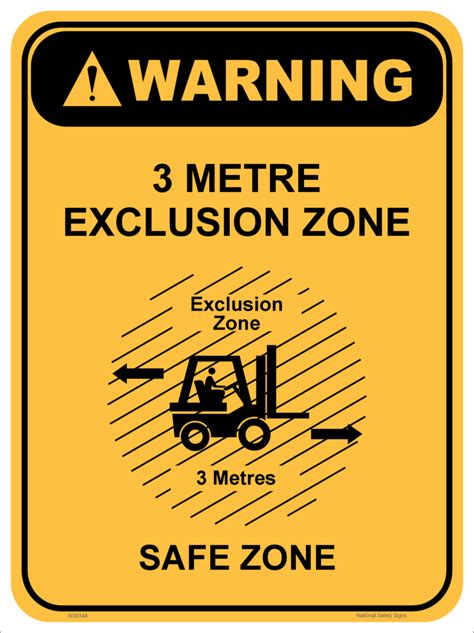 3 Metre Forklift Exclusion Zone Warning Sign