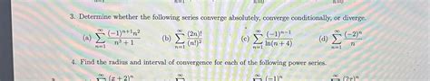 Solved Determine Whether The Following Series Converge