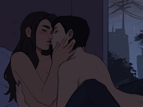 Rule 34 2girls Applemalevolent Bed Black Hair Blush Brown Hair City