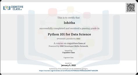 Lohitha Maddula On Linkedin Python For Data Science Certification Issued By Cognitive Class