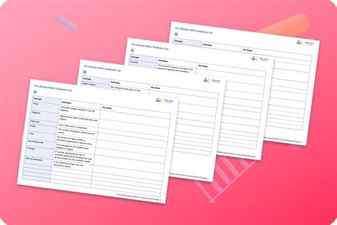 Ultimate Maths Vocabulary List