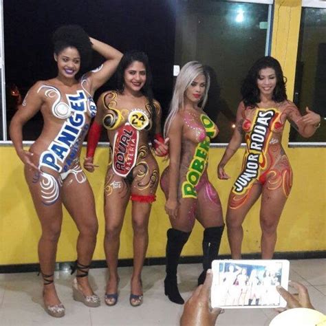 Pintura Corporal Brasil Encontro De Paredões No Rio Sena Campo Do