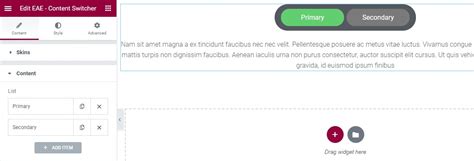 How To Add Content Switcher Using Elementor Free Themeoo Professional Elementor Blog