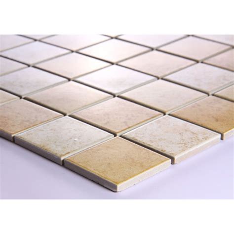 Beige Porcelain Square Mosaic Tiles Wall Designs Ceramic Tile Flooring