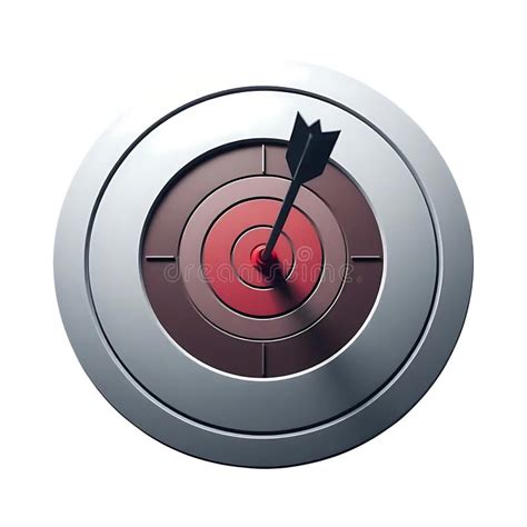 Focused Arrow Hitting The Center Of A Target Symbolizing Success Stock Illustration