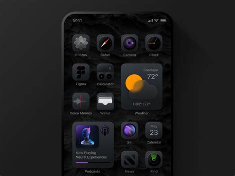 Dark Mode Reimagined Iphone Home Screen Layout Iphone Dark Theme Apple Iphone Theme
