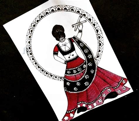 Navratri Special Mandala Art Dandiya Girl Mandala Art Doodle Art