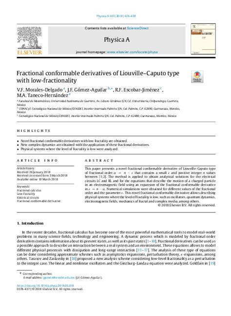 Pdf Fractional Conformable Derivatives Of Liouvillecaputo Type With Low Fractionality Marco