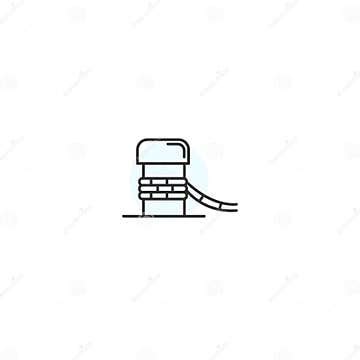 Quay Bollard Line Icon Jetty Port Dock Equipment Stock Vector