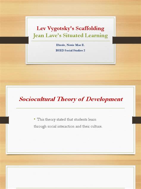 13 Lev Vygotskys Scaffolding 14 Jean Laves Situated Learning Pdf Constructivism