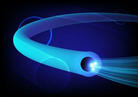 Glowing Optical Fiber Cable Or Wire Vector Background Fiber Optics