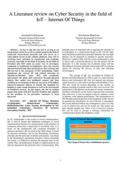 Pdf A Literature Review On Cyber Security In The Field Of Iot