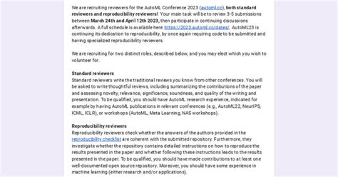 Frank Hutter On Linkedin Automl 2023 Recruiting Reviewers And Reproducibility Reviewers