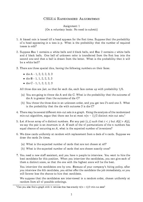 Assign 1 Randomized Algorithm Homework 1 Cs5314 Randomized