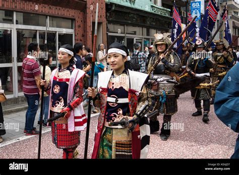 Tokyo Japan September 24 2017 Parade With Samurai Costumes And