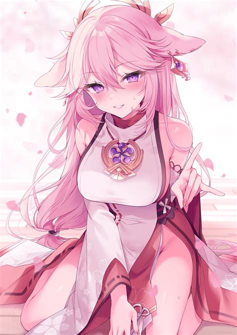 Yae Miko Genshin Impact Drawn By Shubii Danbooru