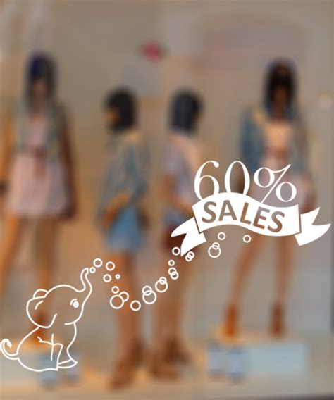 Αυτοκόλλητα εκπτώσεων για βιτρίνες καταστημάτων Διακοσμητικά εκπτωτικά αυτοκόλλητα