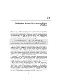 Redundant Arrays Of Inexpensive Disks RAIDs Redundant Arrays Of