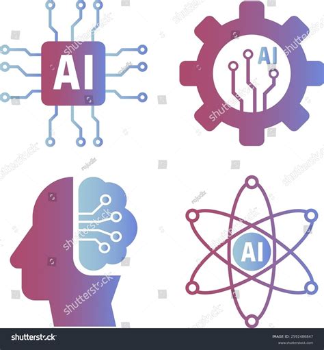 Artificial Intelligence Clipart Set Design Stock Vector Royalty Free