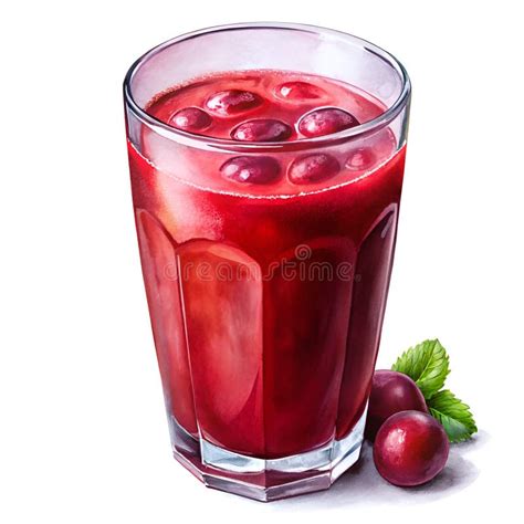 Glass Of Cranberry Juice Stock Illustration Illustration Of Closeup