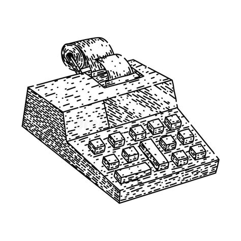 Math Calculator Sketch Hand Drawn Vector Stock Vector Illustration Of