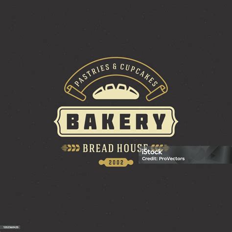 베이커리 배지 또는 베이크하우스용 레트로 벡터 일러스트 레이션 브레드 또는 로프 실루엣 고무도장에 대한 스톡 벡터 아트 및 기타