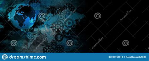 Cogs Gear Global Background Flowing Number One And Zero Text In Binary Code Format In