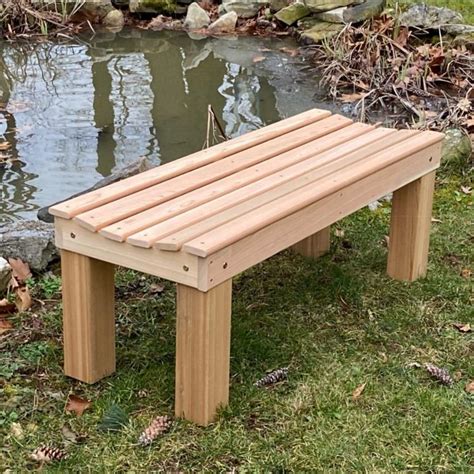 Cedar Backless Bench Wooden Amish Seating Furniture