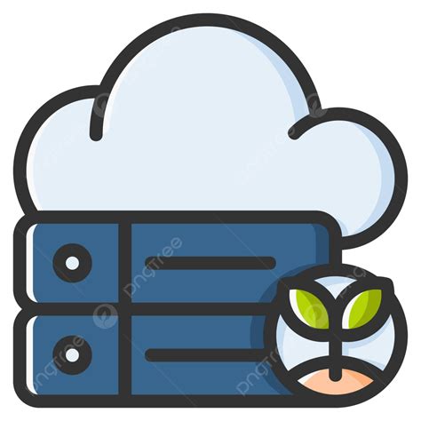 Cloud Storage Icon Design Outline Color Style Online Illustration