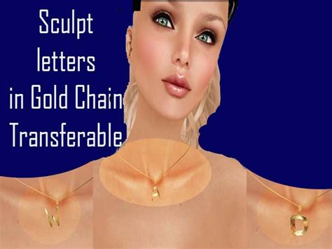 Second Life Marketplace Sculpt I J K L Initials On Gold Chain Transfer