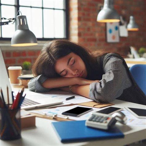 Sleeping Office Worker Premium Ai Generated Image