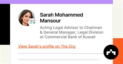 Sarah Mohammed Mansour Acting Legal Advisor To Chairman And General Manager Legal Division At