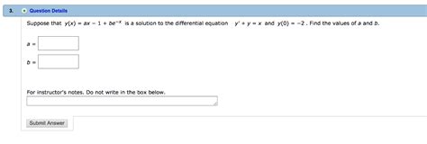 Solved Question Details Suppose That Y X Ax Chegg Com
