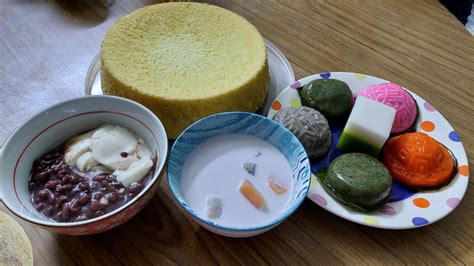 Teatime With Ang Ku Kueh Oh Ku Kueh Bubur Cha Cha Tau Fu Fah With Red Bean And Pandan Chiffon
