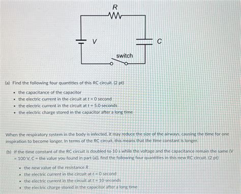 Solved A RC Circuit Has Similarity With The Respiratory Chegg Com