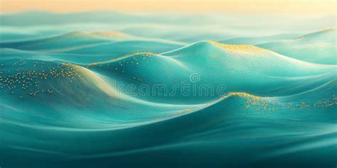 Abstract Data Visualization Flowing Turquoise Graph Lines Golden Connected Nodes Digital